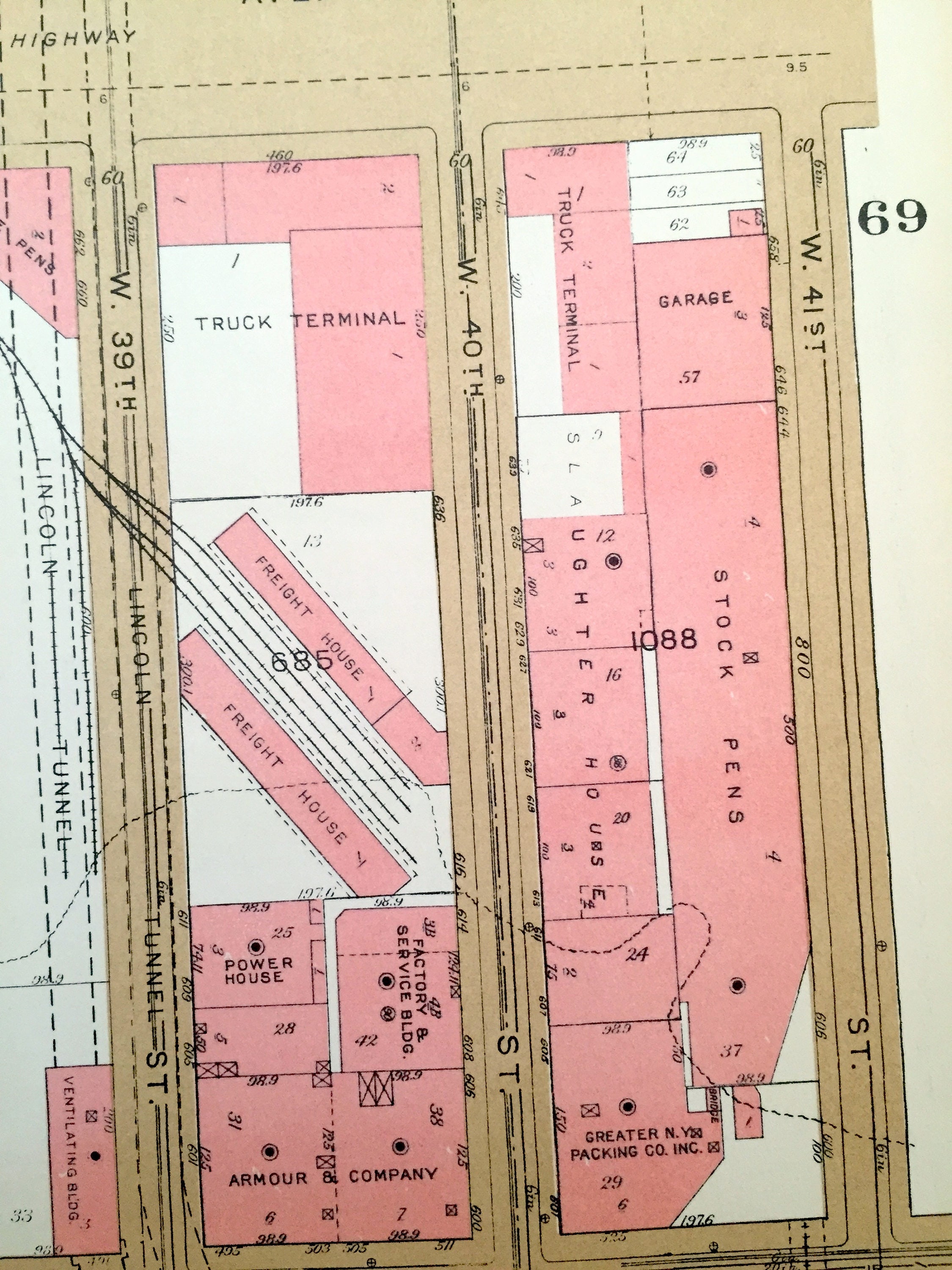 Antique Manhattan, New York City Map From Bromley's 1955 Manhattan Land ...