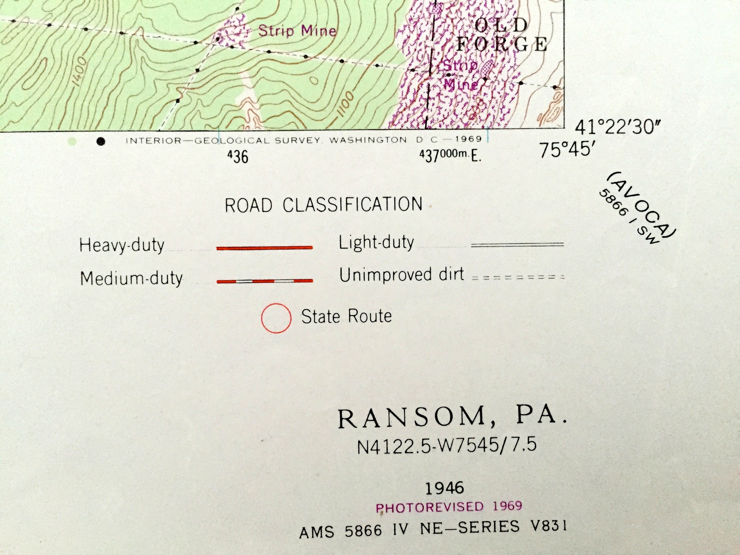 Antique Ransom Pennsylvania 1946 US Geological Survey | Etsy