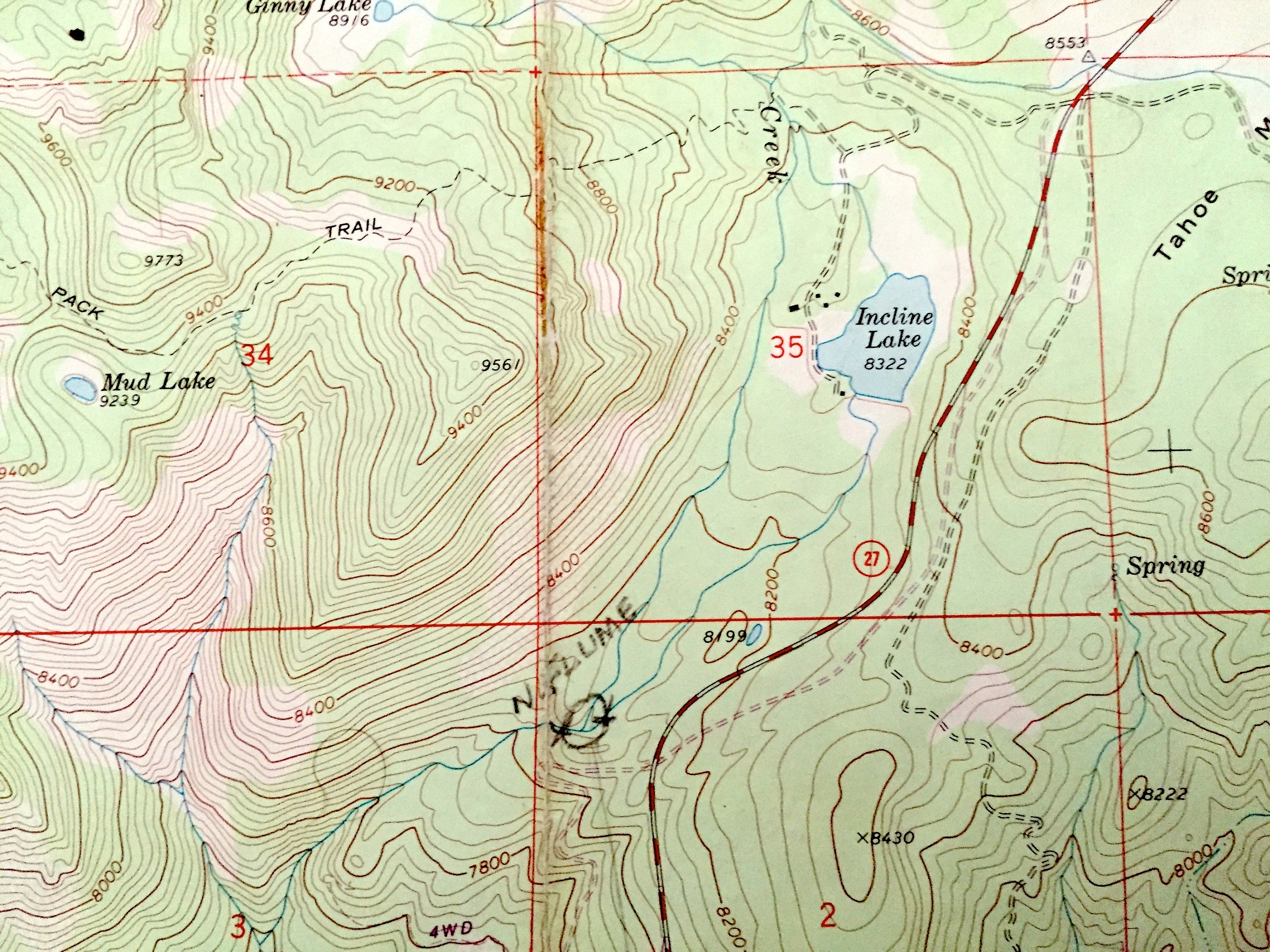 Antique Mt Rose Nevada 1968 US Geological Survey Topographic | Etsy