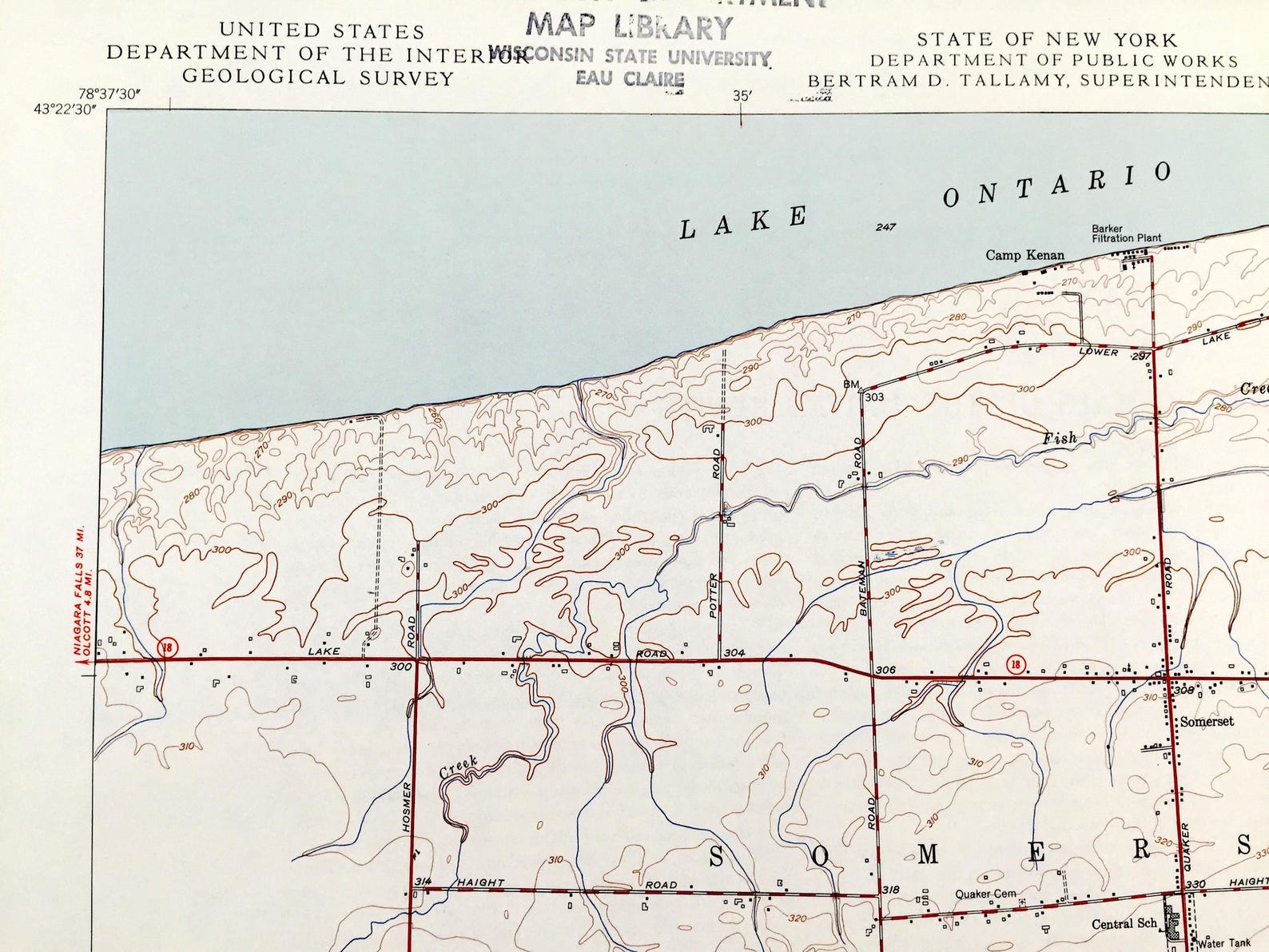 Antique Barker, New York 1949 US Geological Survey Topographic Map ...