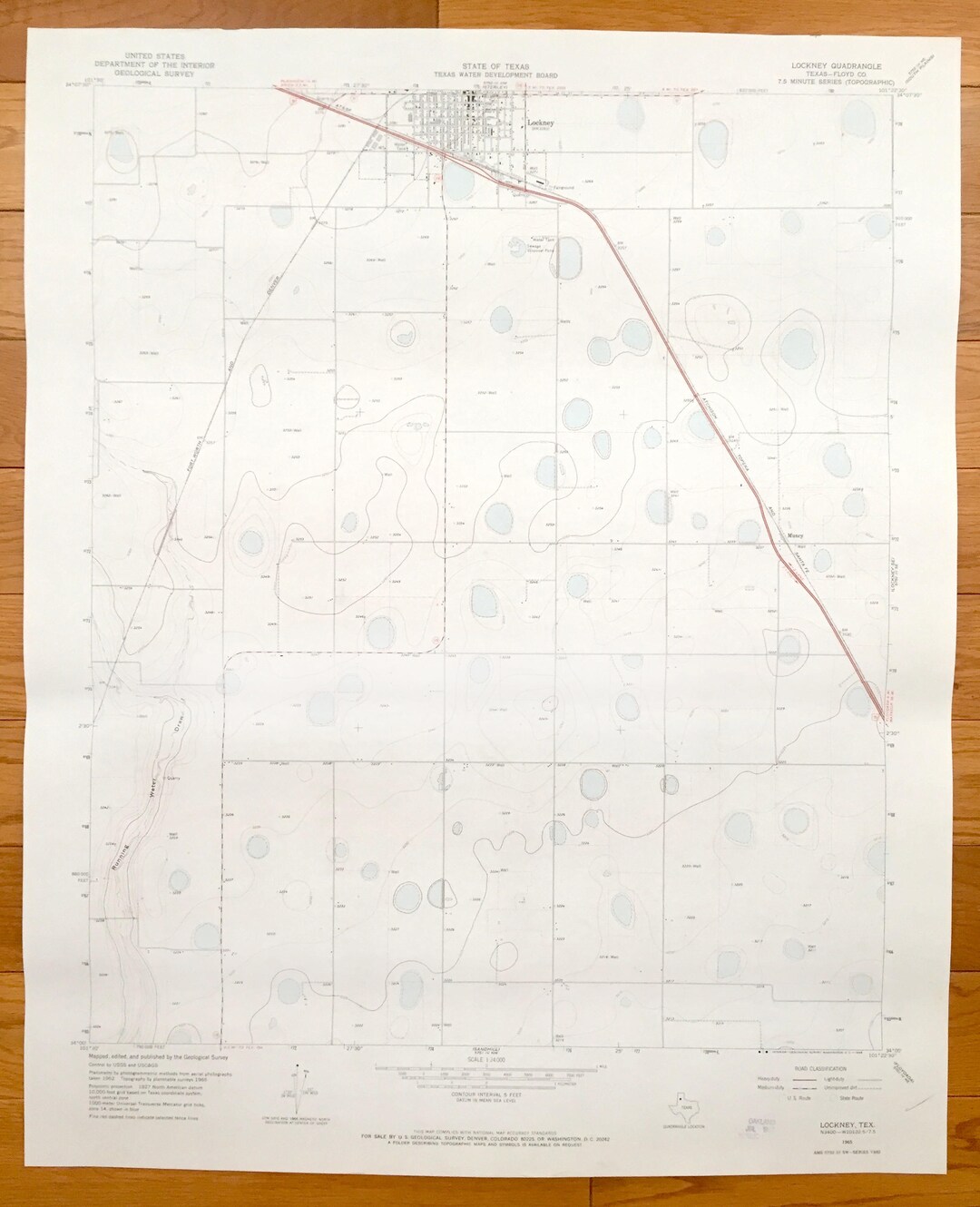 Antique Lockney, Texas 1965 US Geological Survey Topographic Map ...