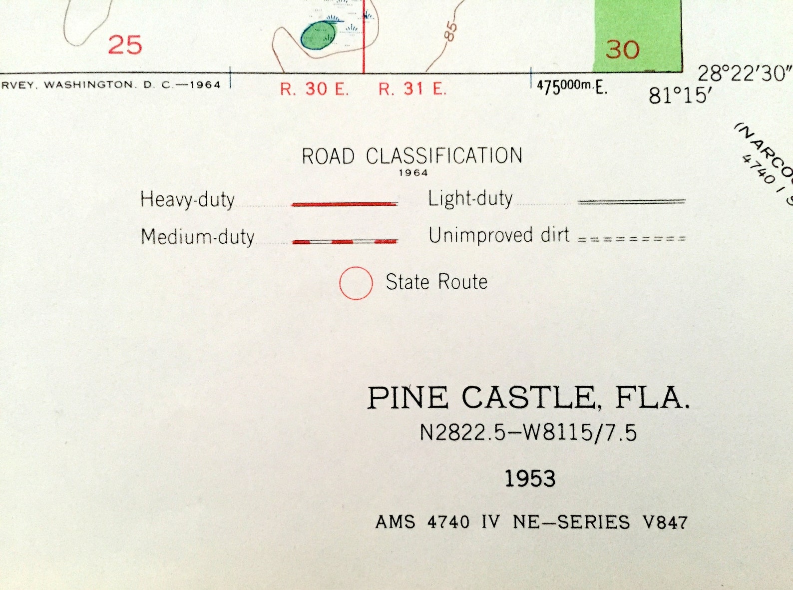 Antique Pine Castle Florida 1953 US Geological Survey | Etsy