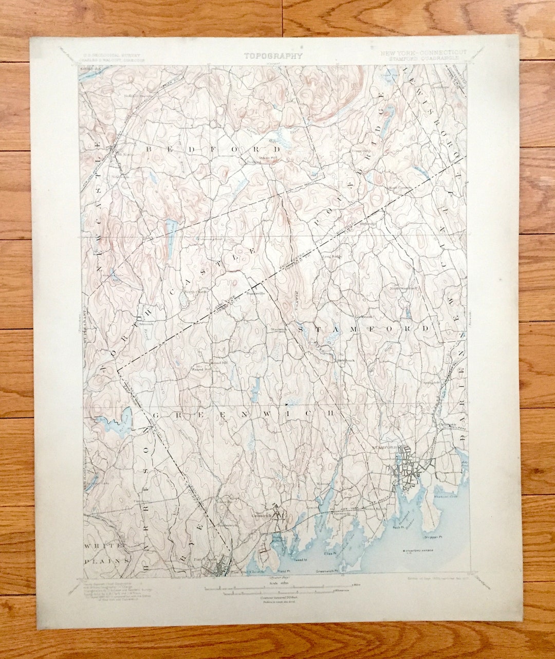 Antique Stamford, Connecticut 1899 US Geological Survey Topographic Map ...