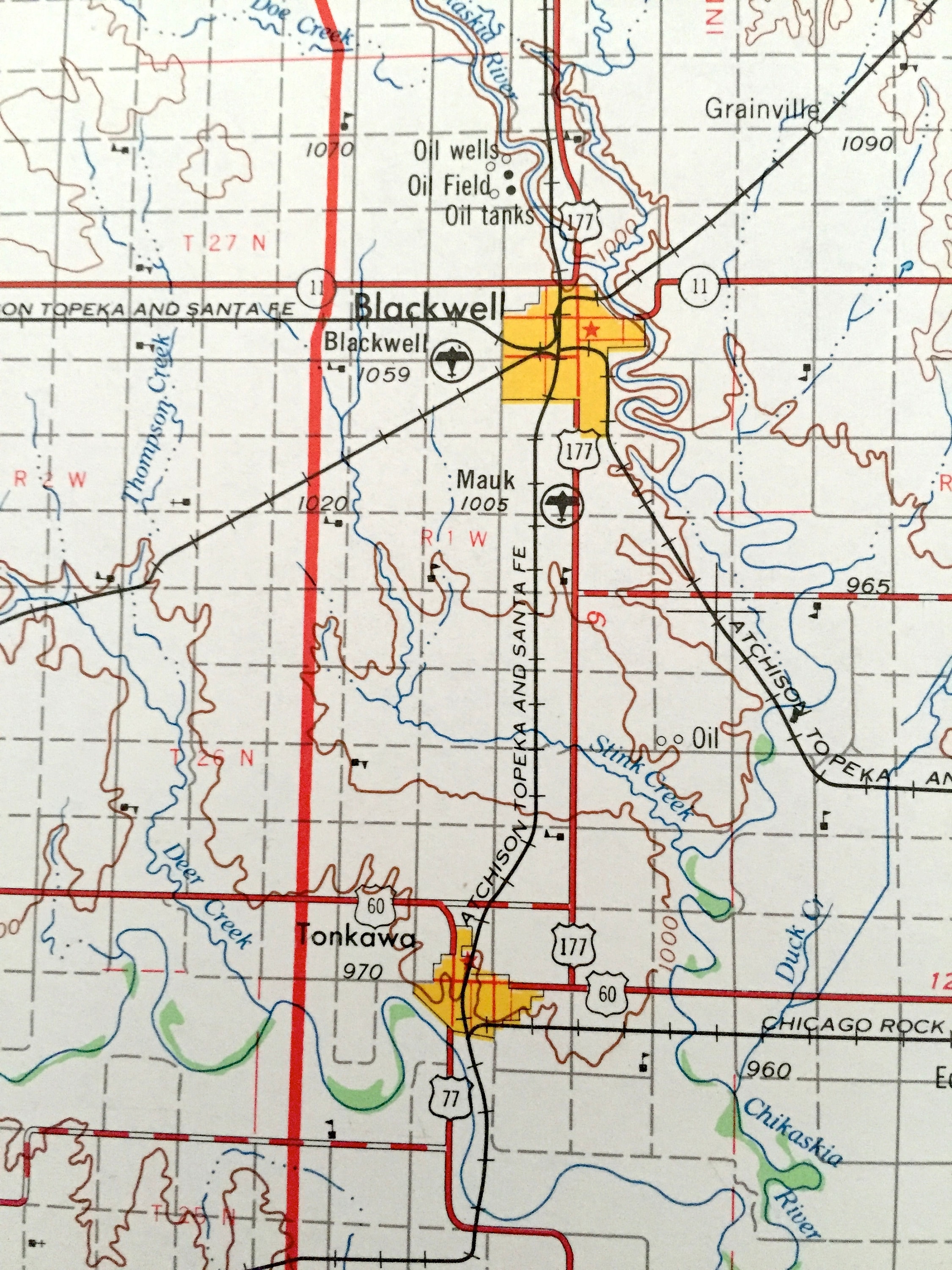 Antique Enid Oklahoma 1955 US Geological Survey Topographic | Etsy
