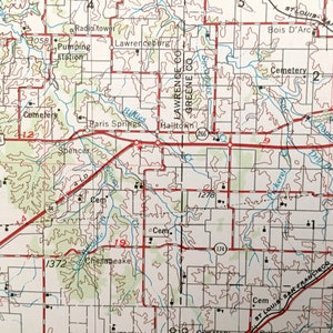 Antique Springfield, Missouri 1954 US Geological Survey Topographic Map ...