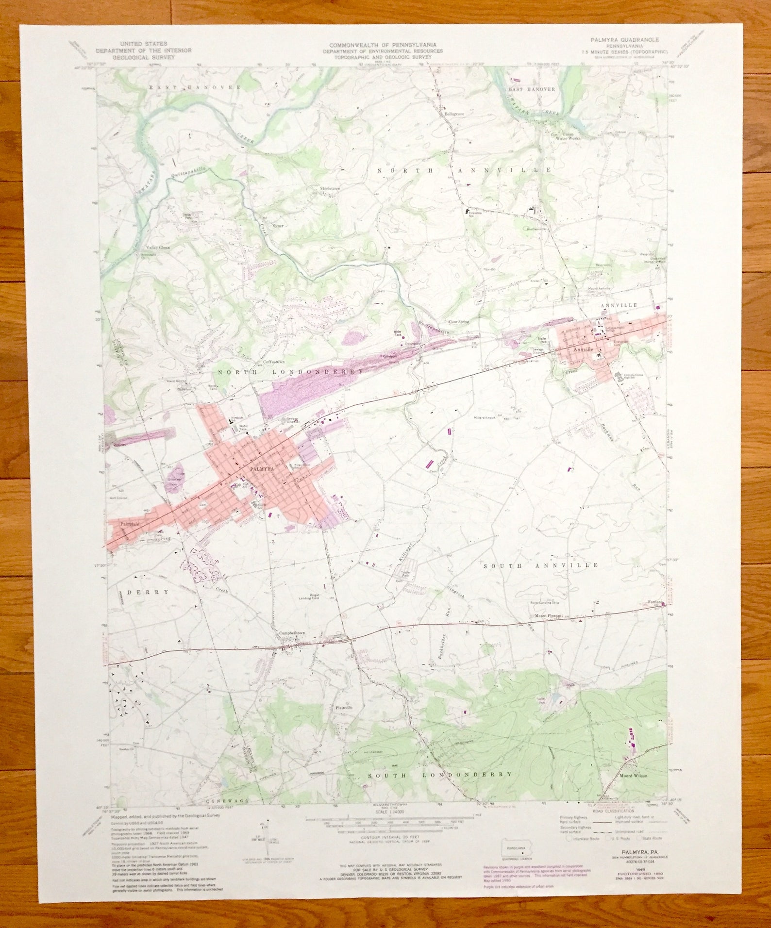 Antique Palmyra Pennsylvania 1969 US Geological Survey - Etsy Italia