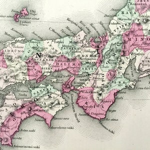 Antique 1866 Japan Map by Johnson and Ward – Tokyo, Yokohama, Osaka ...