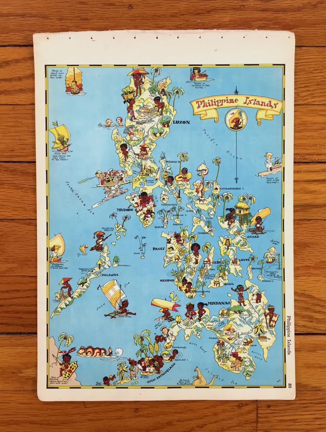 Antique 1938 Philippines Islands Map From Our Gay Geography by Ruth ...