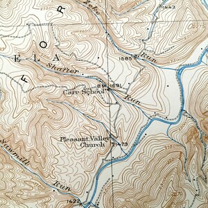 Antique Onego, West Virginia 1922 US Geological Survey Topographic Map ...