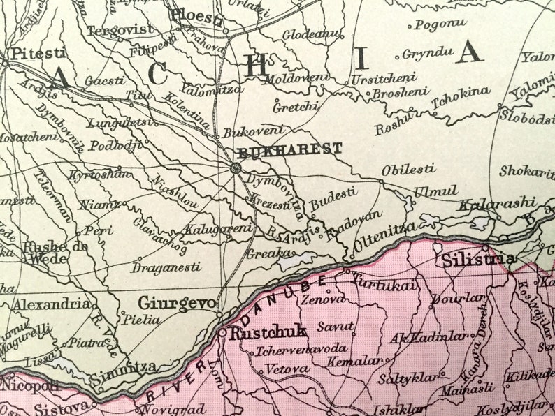 Antique 1888 Turkey in Europe Map From A & C Black's World - Etsy