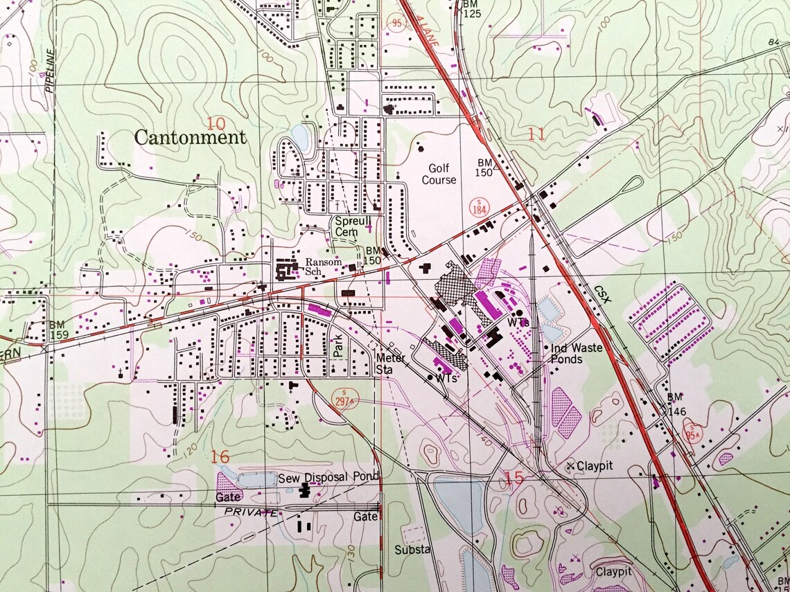 Antique Cantonment, Florida 1978 US Geological Survey Topographic Map ...
