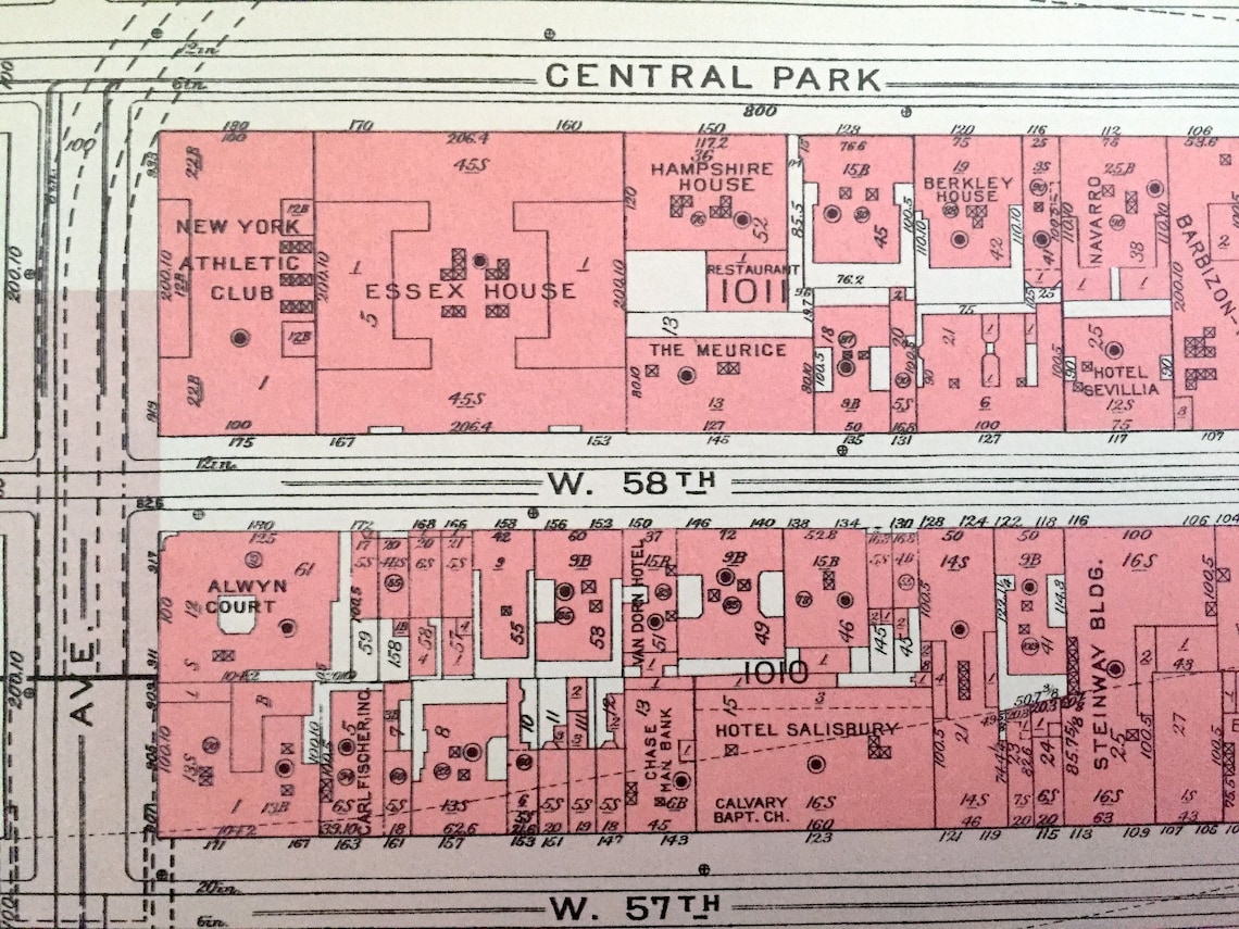 Antique Manhattan New York City Map From Bromley's 1955 | Etsy