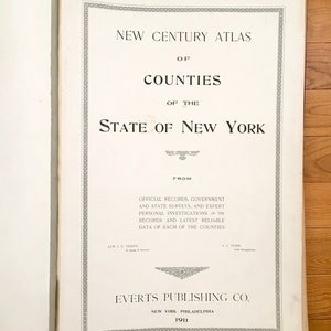 Antique Ontario County, New York 1911 New Century Atlas Map ...