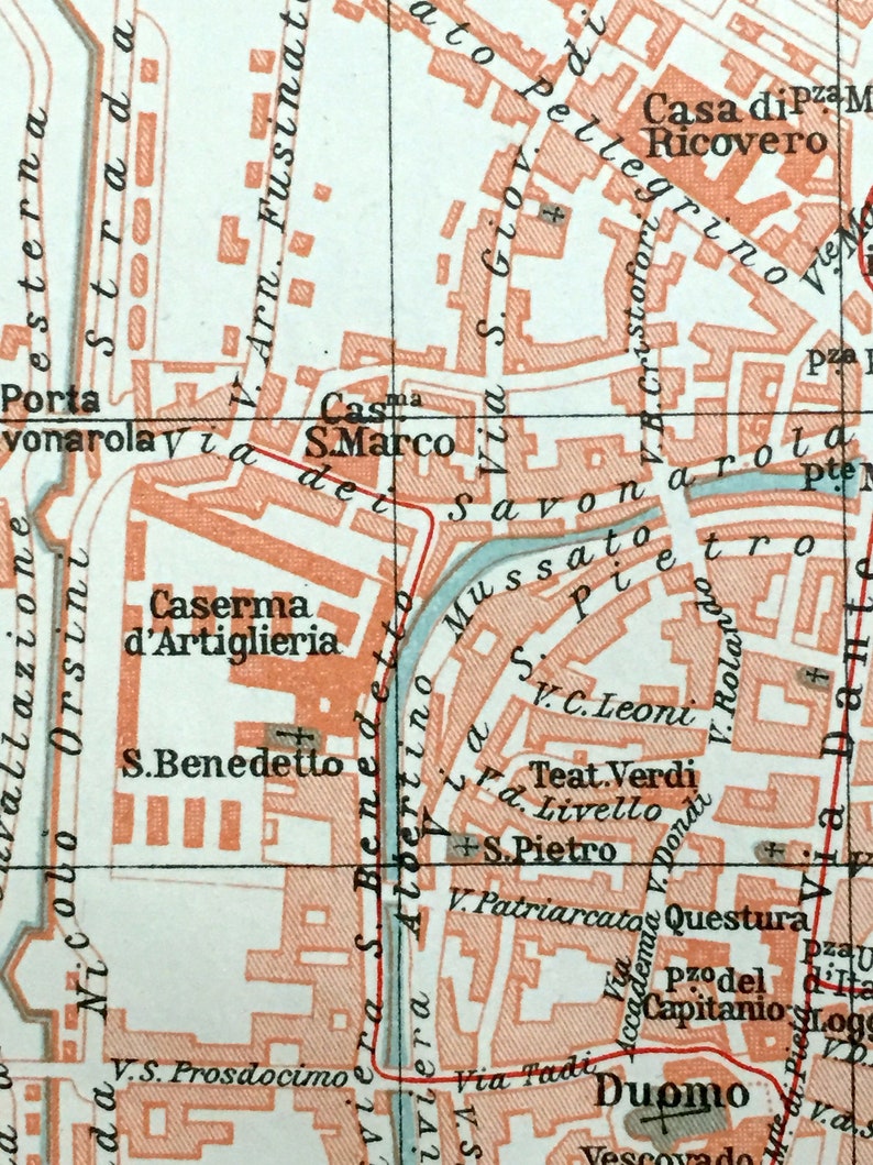 Antique 1937 Padua Italy Map From Muirhead's Blue Guides - Etsy
