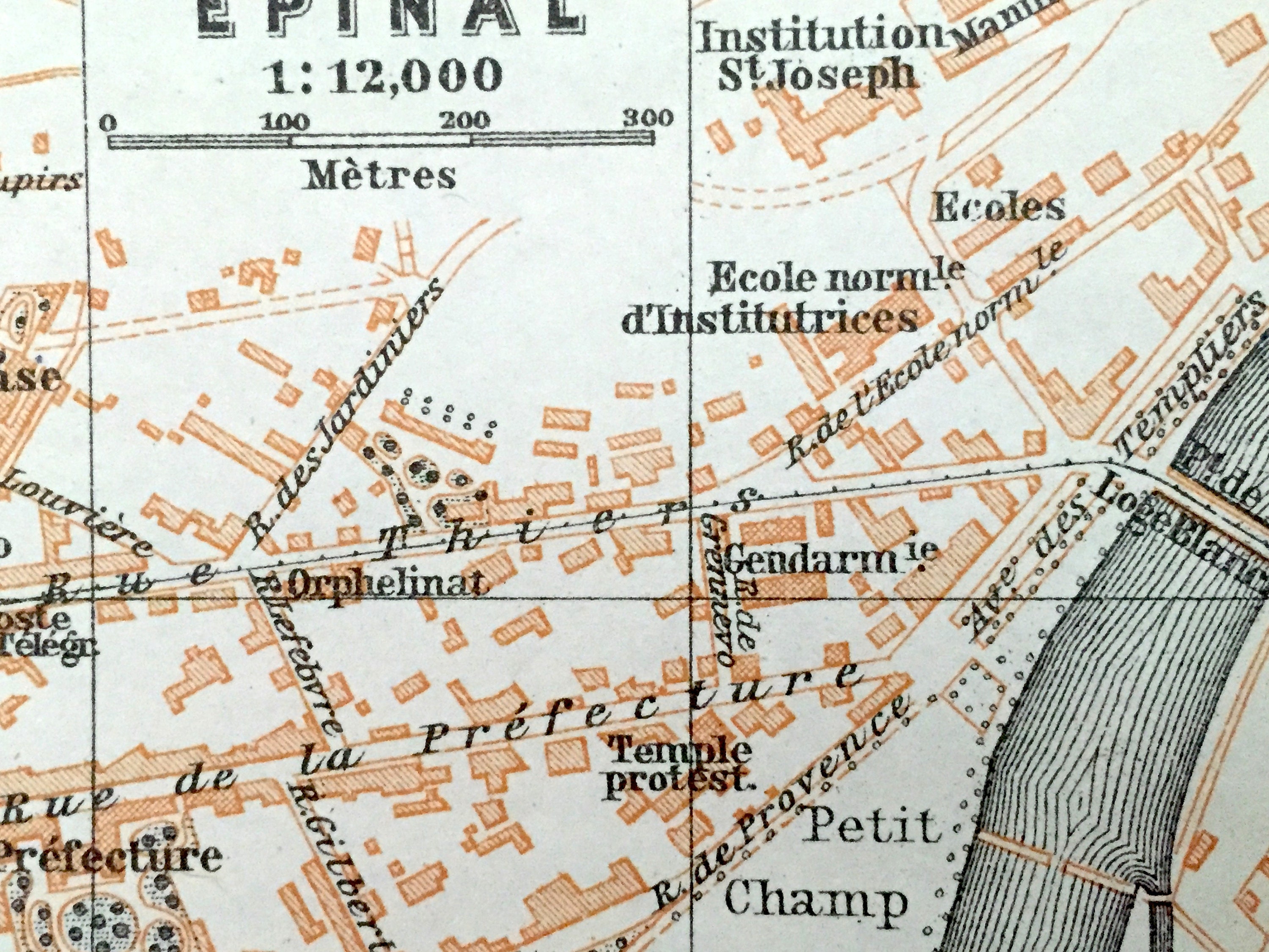 Antique 1909 Epinal France Map From Baedekers Guide Atlas | Etsy