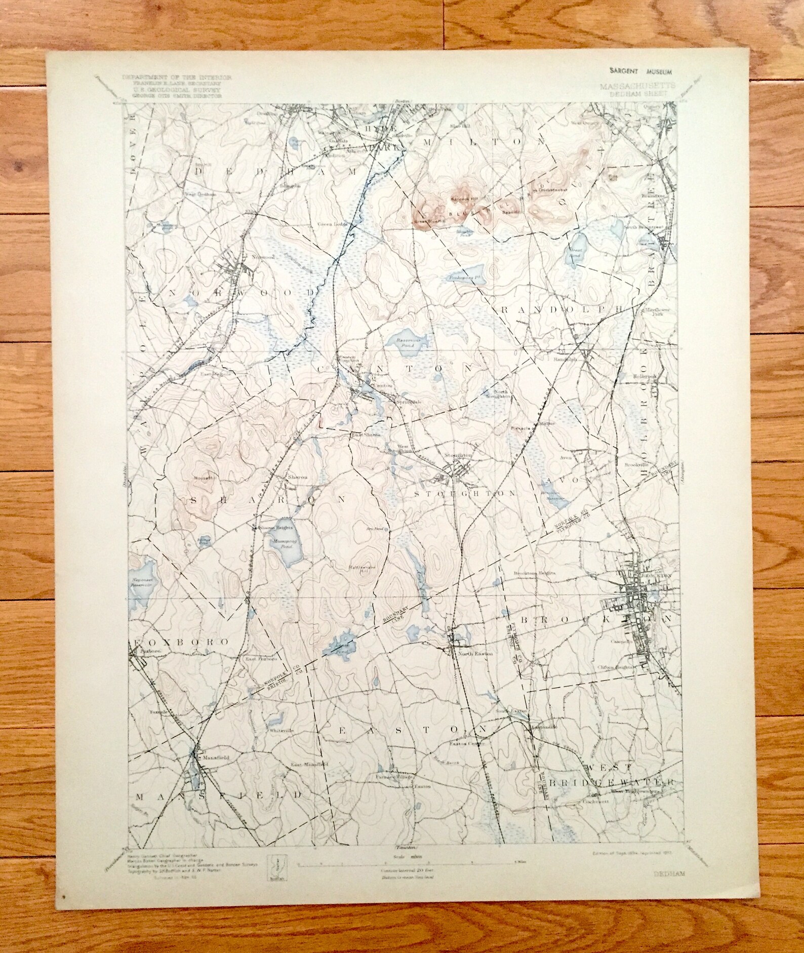 Antique Dedham Massachusetts 1894 US Geological Survey - Etsy