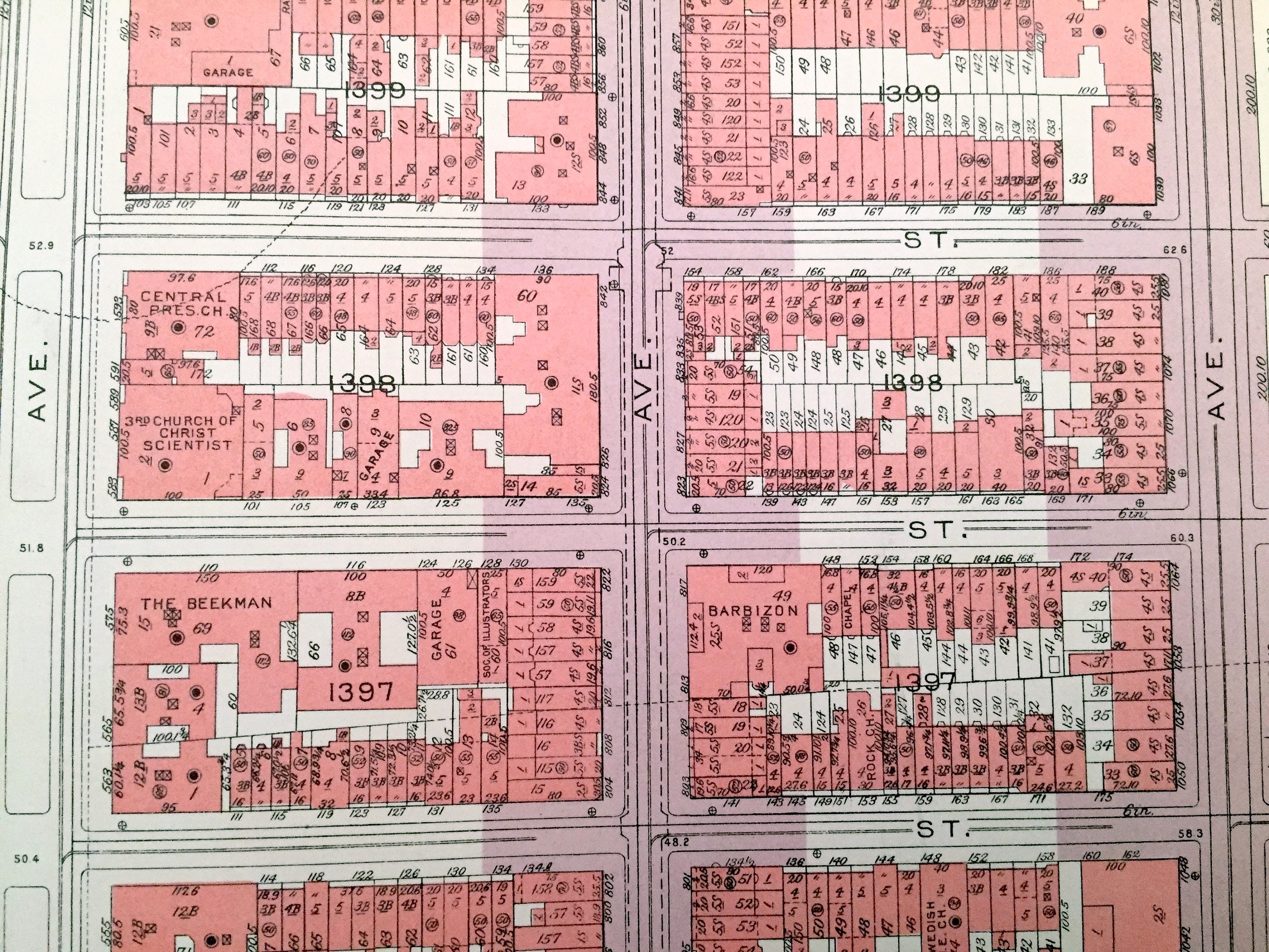 Antique Manhattan New York City Map From Bromley's 1955 | Etsy