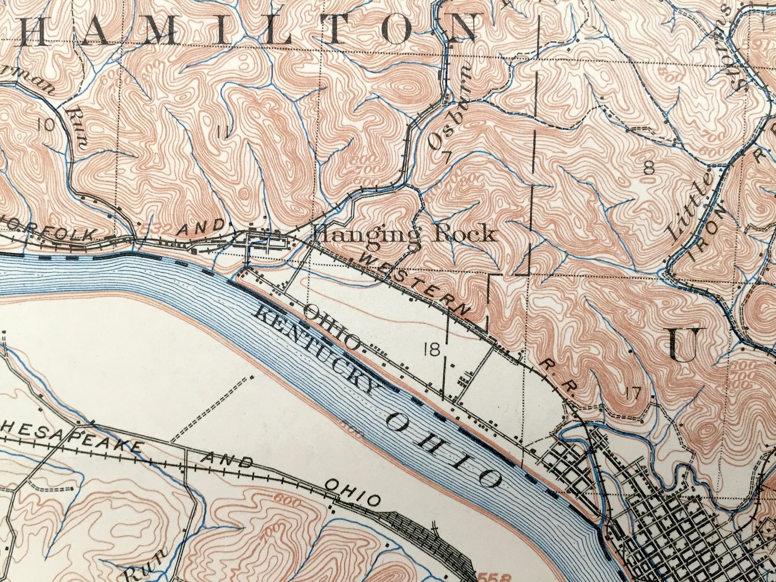 Antique Ironton Ohio 1898 US Geological Survey Topographic - Etsy