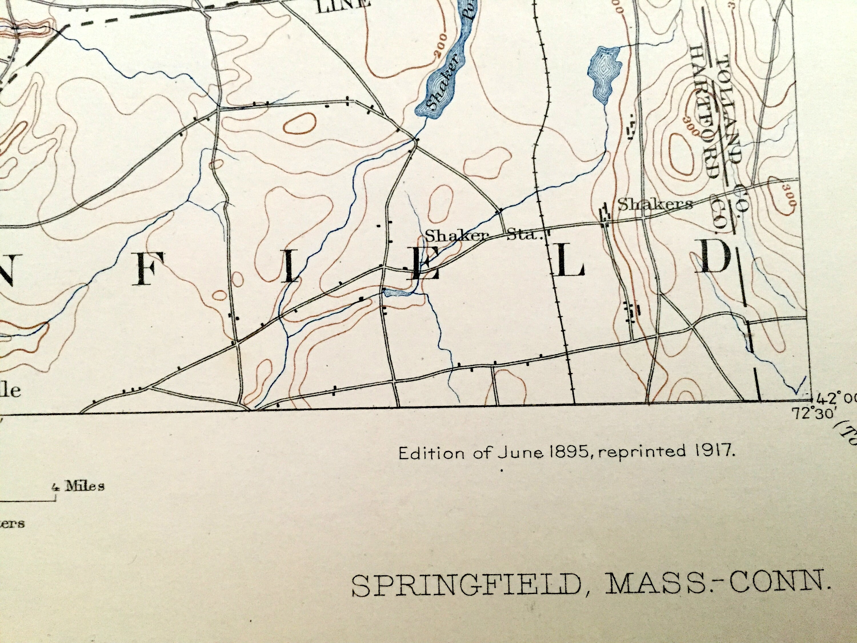 Antiguo Springfield Massachusetts 1895 Us Geological Survey | Etsy