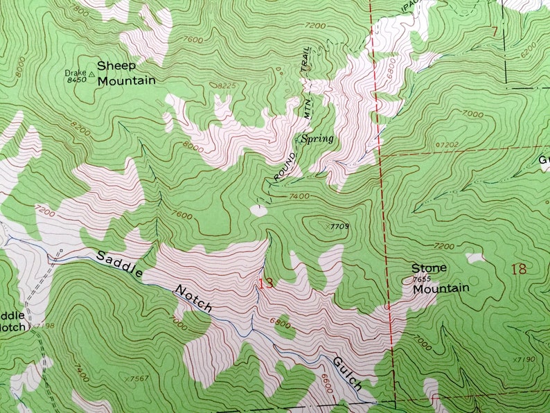 Antique Drake Colorado 1962 US Geological Survey Topographic | Etsy
