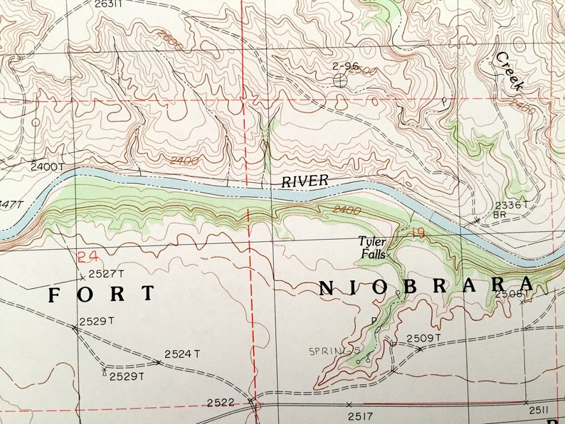 Antique Cornell Dam, Nebraska 1983 US Geological Survey Topographic Map ...