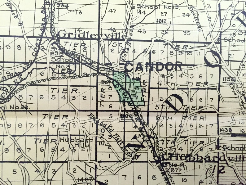 Antique Tioga County New York 1911 New Century Atlas Map | Etsy