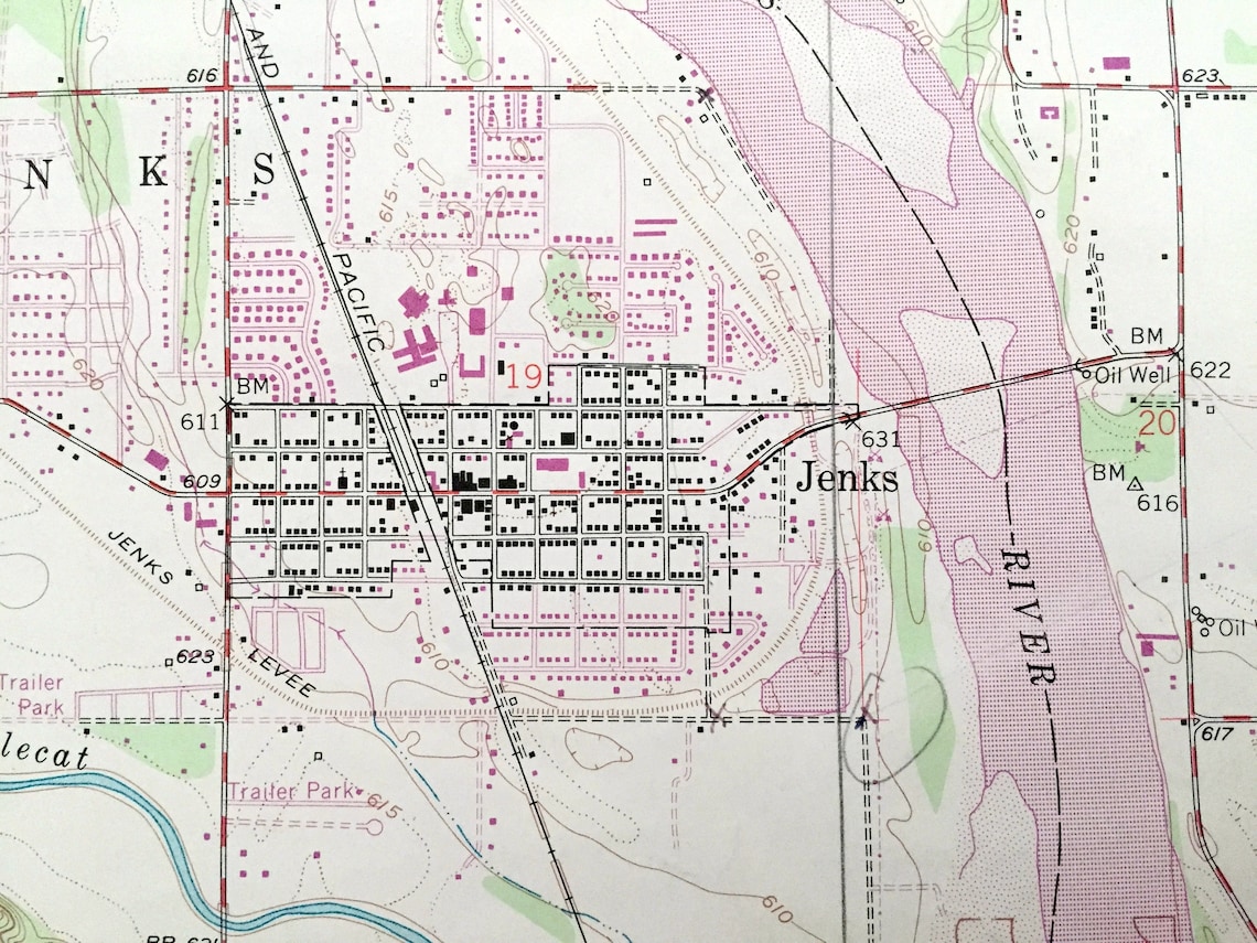 Antique Tulsa Oklahoma 1952 US Geological Survey Topographic | Etsy