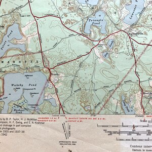 Antique Cape Cod, Massachusetts 1943 US Geological Survey Topographic ...