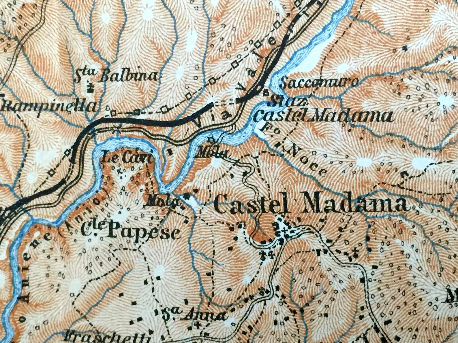 Antique 1904 Tivoli Italy Map From Baedekers Guide Rome - Etsy