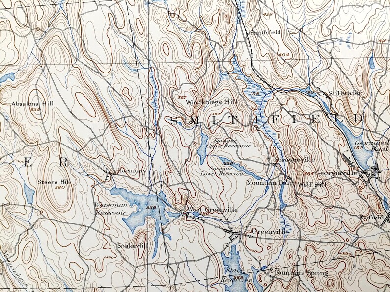 Antique Burrillville, Rhode Island 1894 US Geological Survey ...