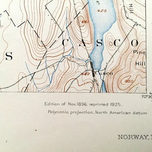 Antique Norway, Maine 1896 US Geological Survey Topographic Map – long ...