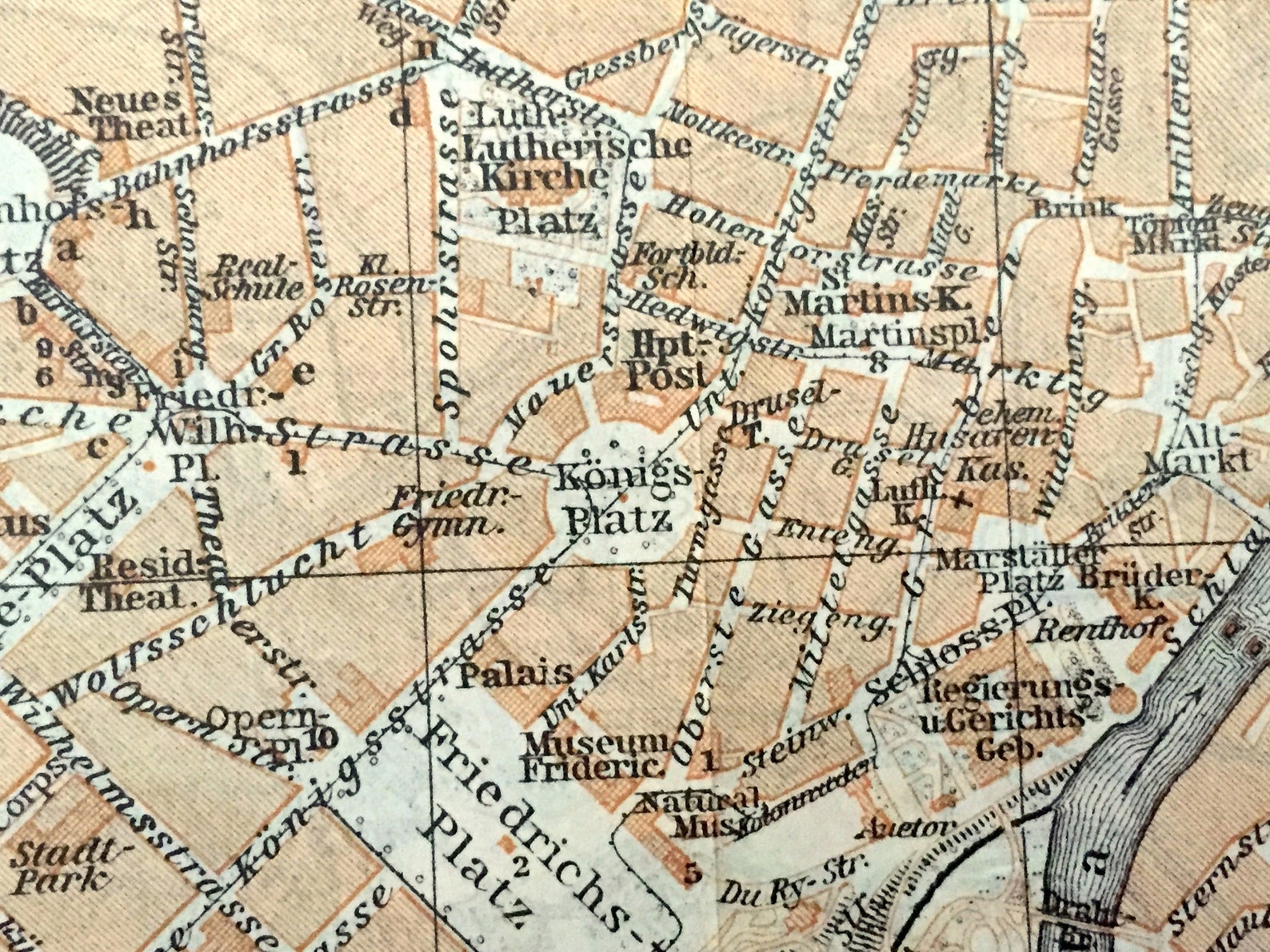 Antique 1925 Cassel, Germany Map From Baedekers Guide Atlas – Waldau ...
