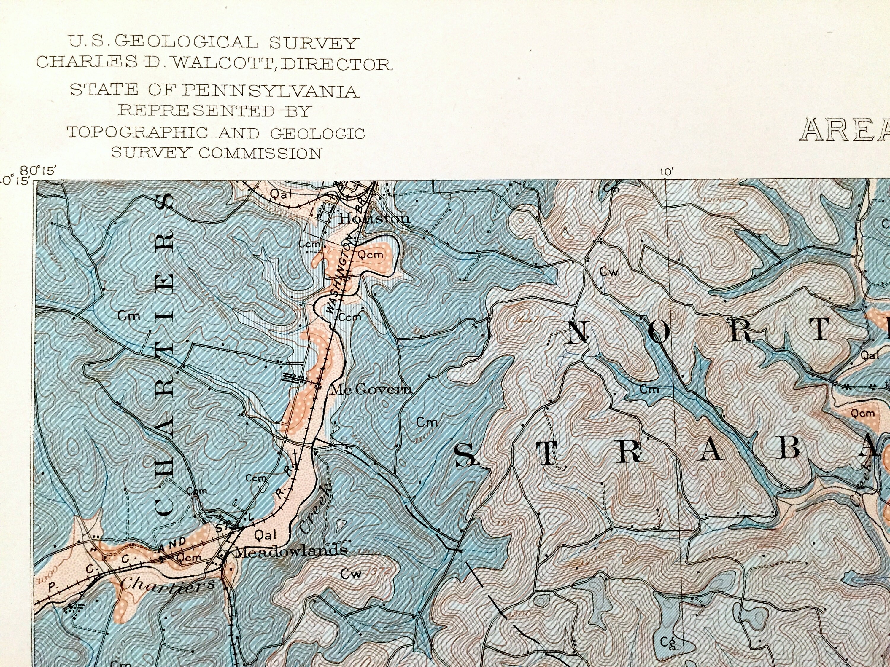 Antique Amity, Pennsylvania 1906 US Geological Survey Topographic Map ...