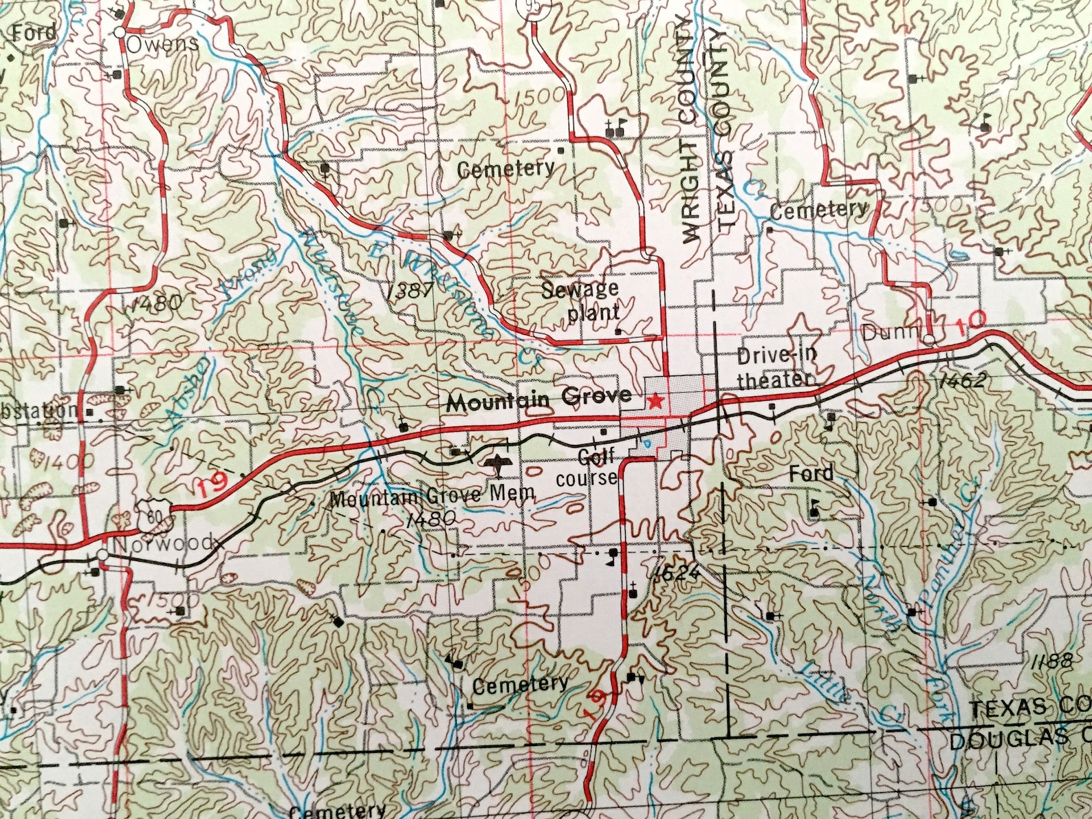 Antique Springfield, Missouri 1954 US Geological Survey Topographic Map ...