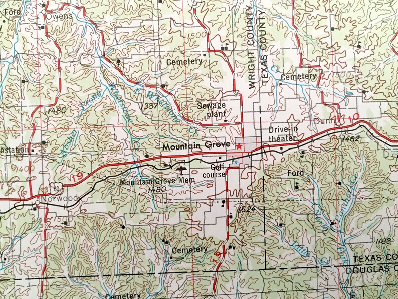 Antique Springfield, Missouri 1954 US Geological Survey Topographic Map ...