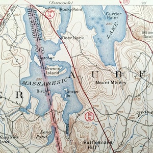 Antique Manchester, New Hampshire 1941 US Geological Survey Topographic ...