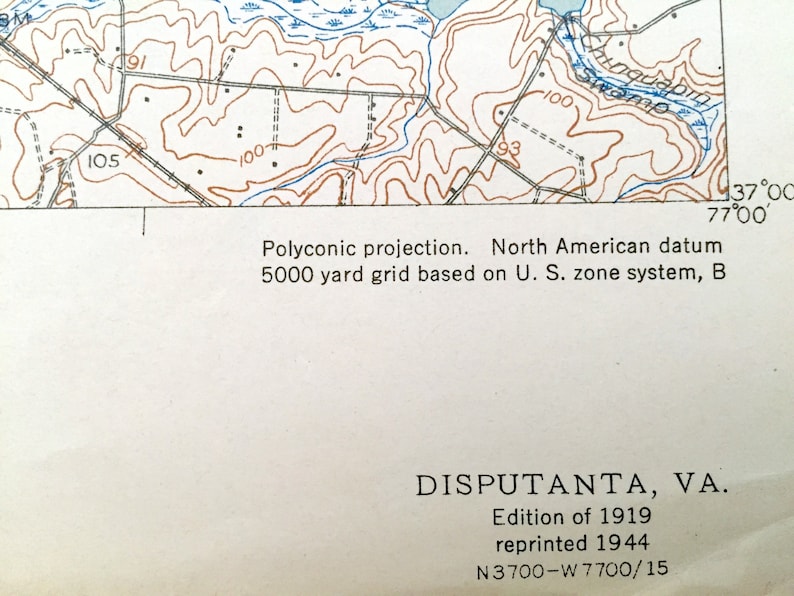 Antique Disputanta Virginia 1919 US Geological Survey - Etsy