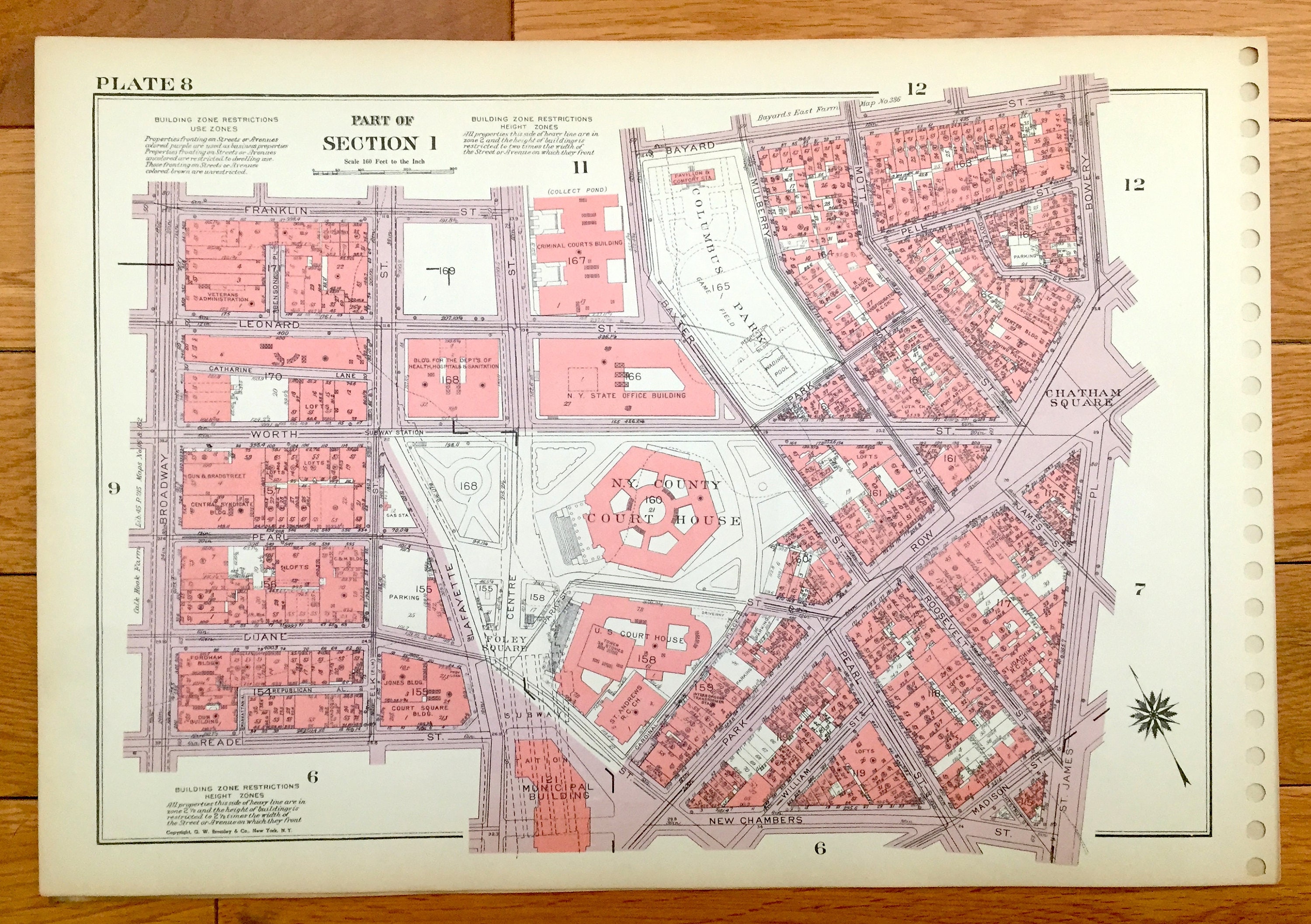Antique Manhattan New York Map from Bromley's 1955 | Etsy