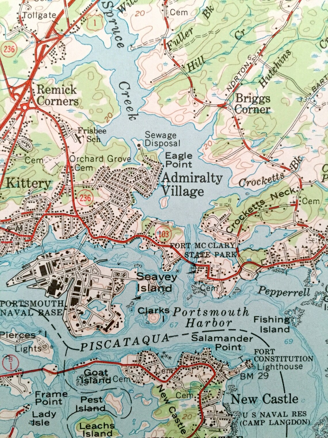 Antique Kittery Maine 1956 US Geological Survey Topographic | Etsy
