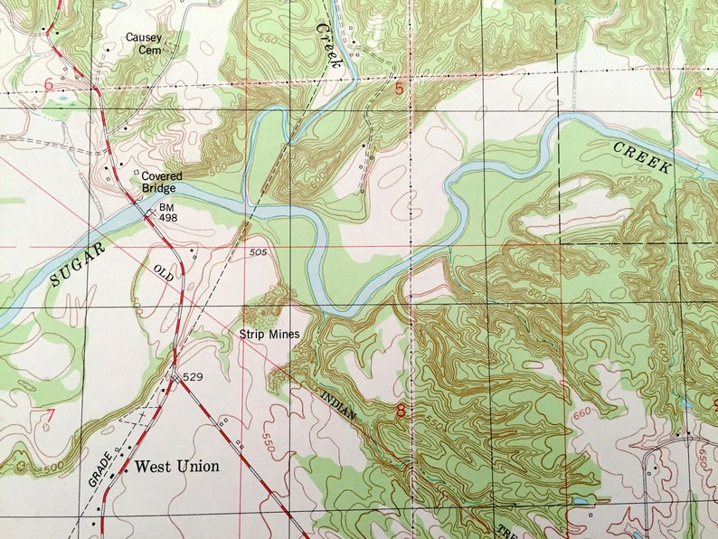 Antique Montezuma Indiana 1978 US Geological Survey | Etsy