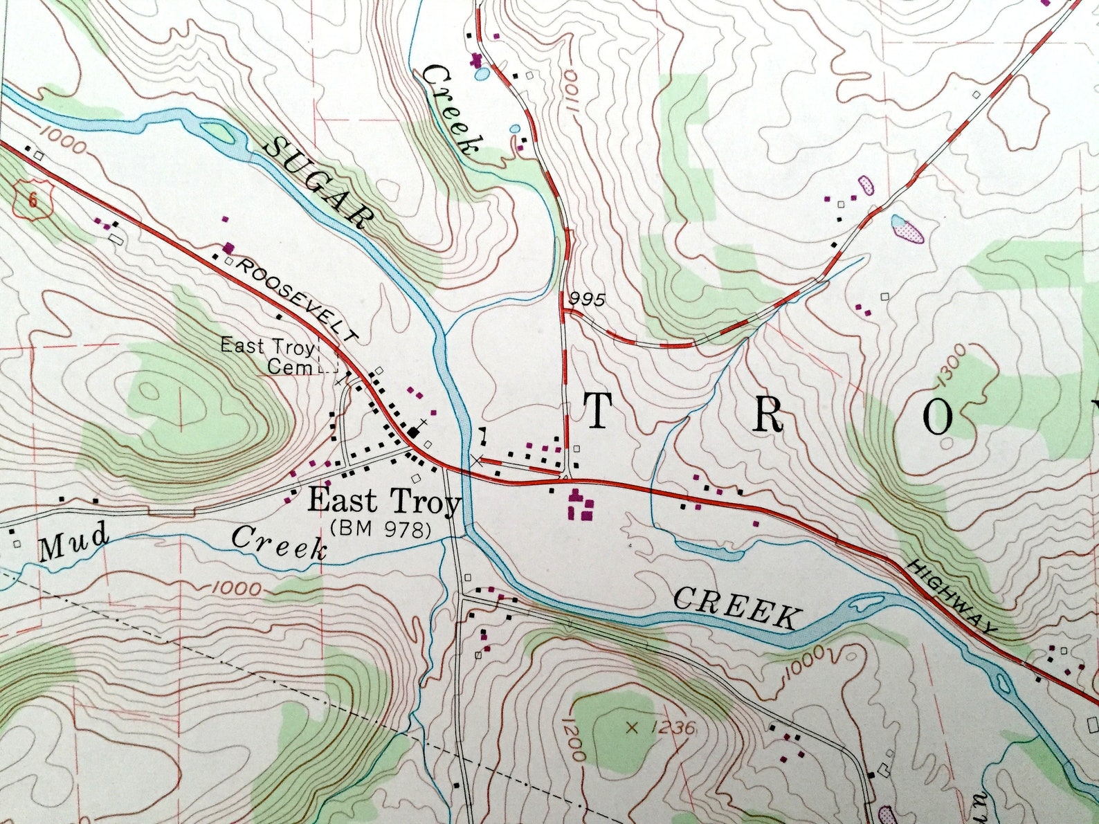 Antique East Troy, Pennsylvania 1957 US Geological Survey Topographic ...