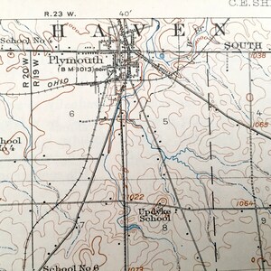 Antique Crestline, Ohio 1915 US Geological Survey Topographic Map ...