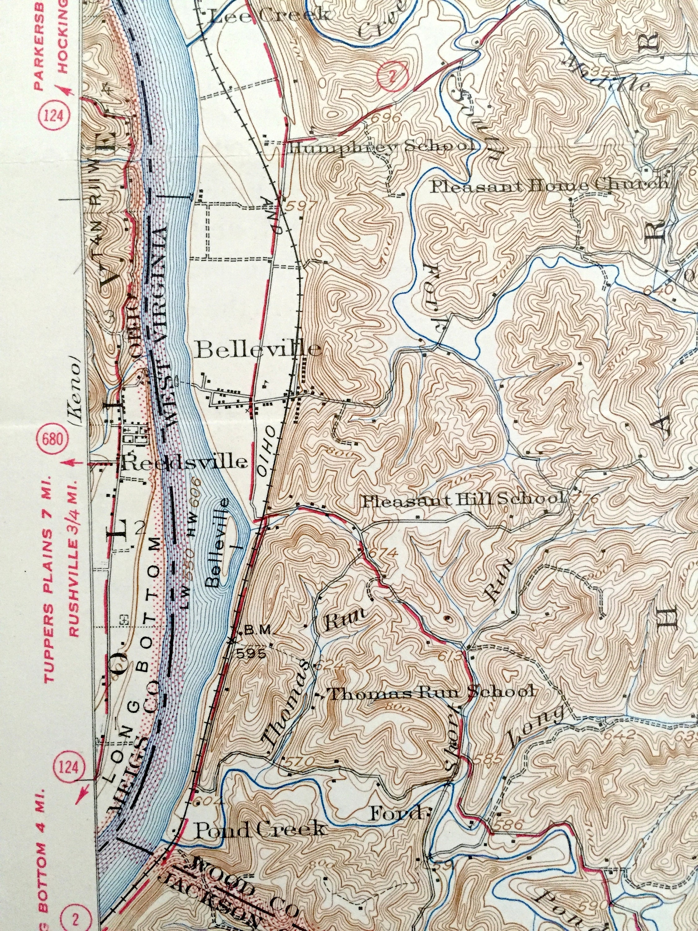 Antique Belleville West Virginia 1926 US Geological Survey - Etsy Denmark