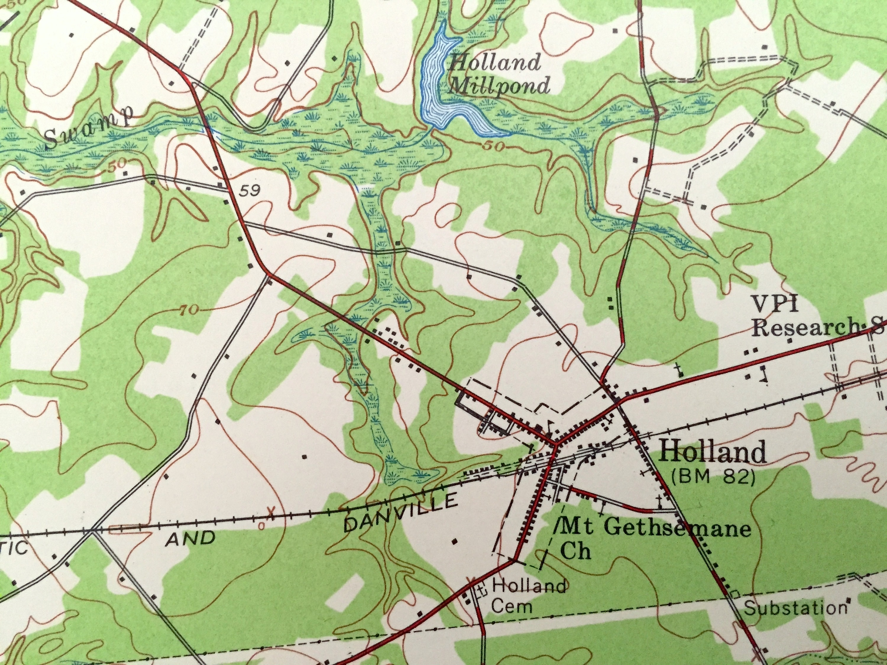 Antique Holland Virginia 1957 US Geological Survey - Etsy Denmark