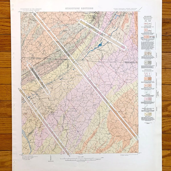 North Carolina Geologic Map - Etsy