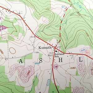 Antique Kossuth, Pennsylvania 1963 US Geological Survey Topographic Map ...