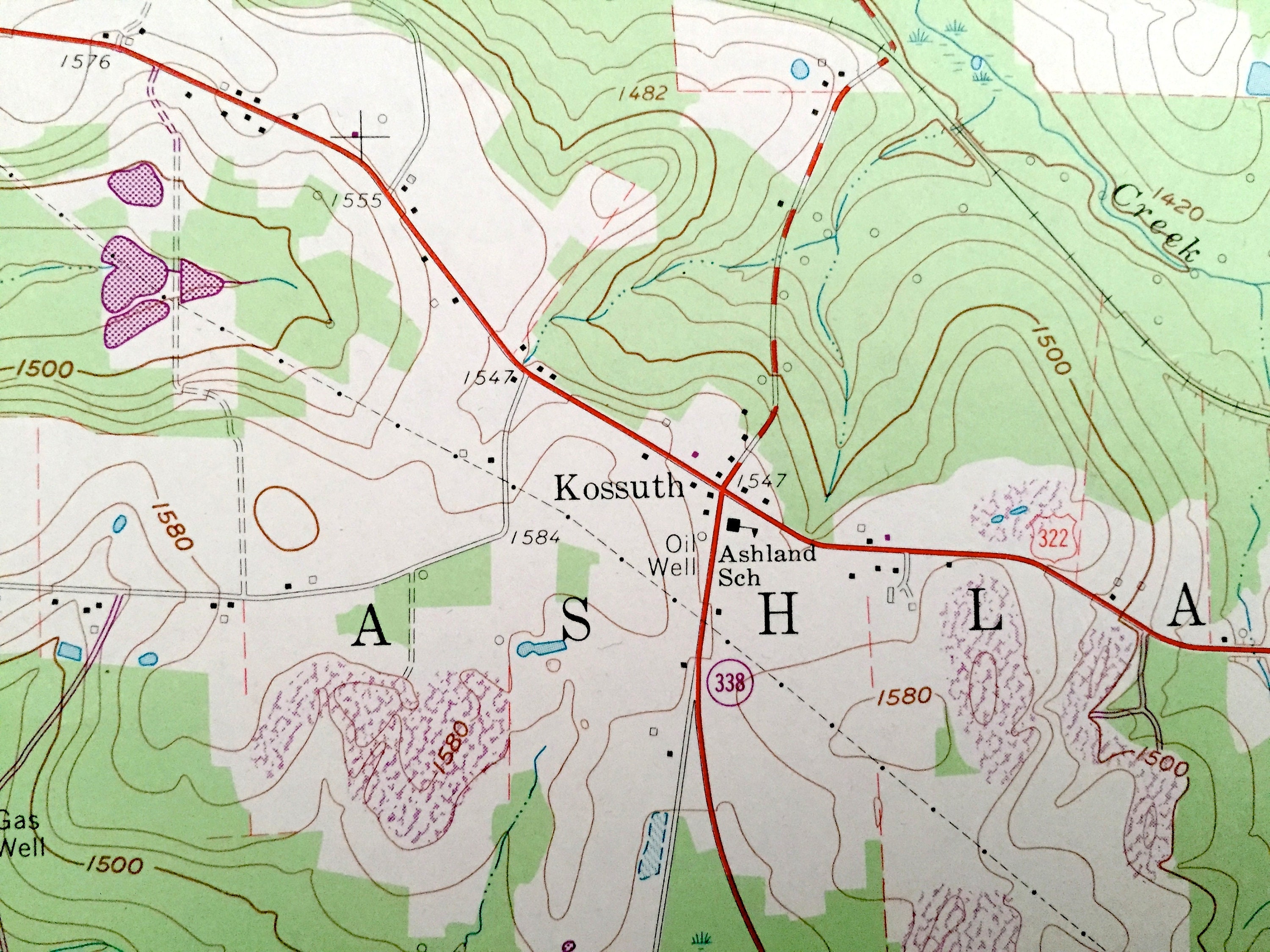 Antique Kossuth Pennsylvania 1963 US Geological Survey | Etsy