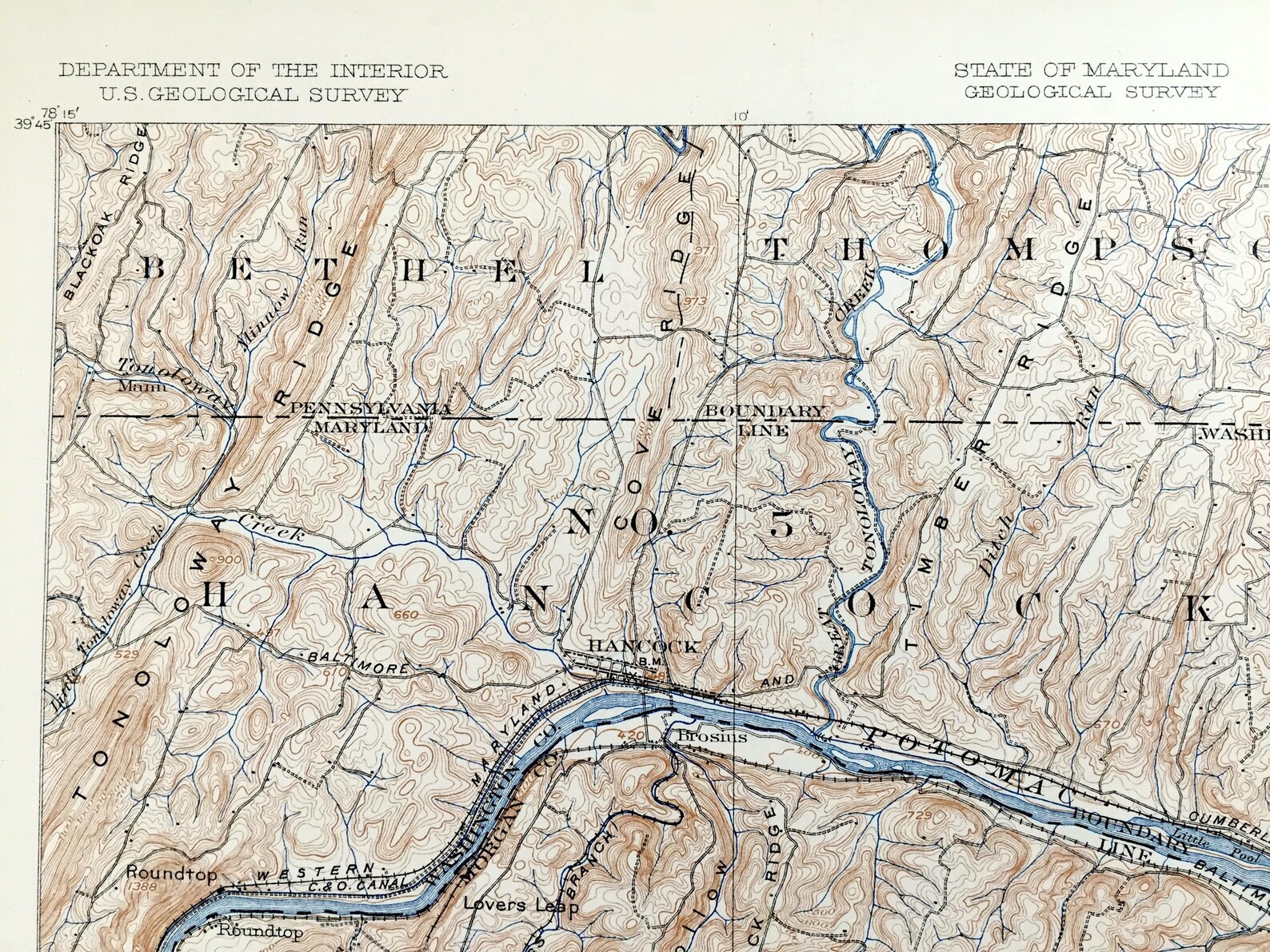 Antique Berkeley Springs, West Virginia 1901 US Geological Survey ...
