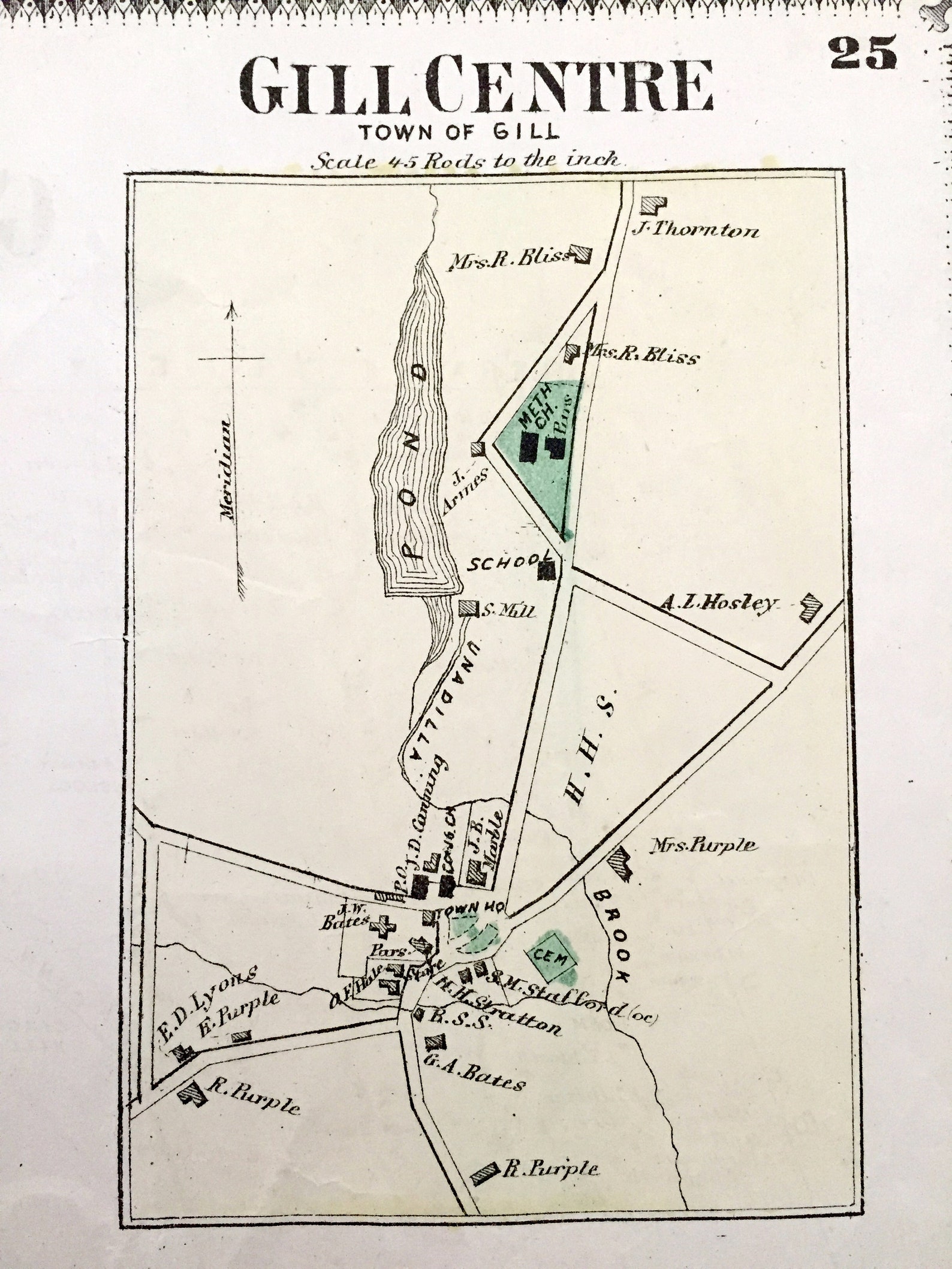 Antique 1871 Greenfield & Gill Massachusetts Map From F.W. - Etsy Israel