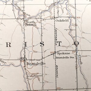 Antique Bristolville, Ohio 1907 US Geological Survey Topographic Map ...
